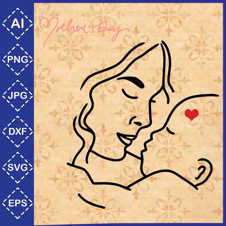 Mom Holding Baby Svg - Mom and Baby Svg - Mother Drawing Svg - Mother ...