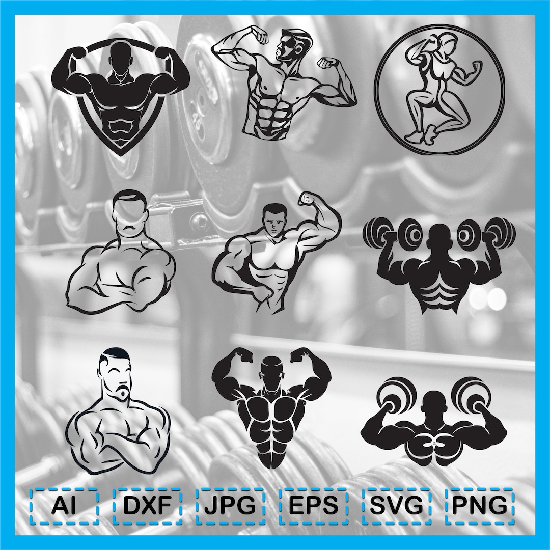 Bodybuilder Svg - Muscles Svg - Bodybuilder Bundle - Fitness Trainer ...
