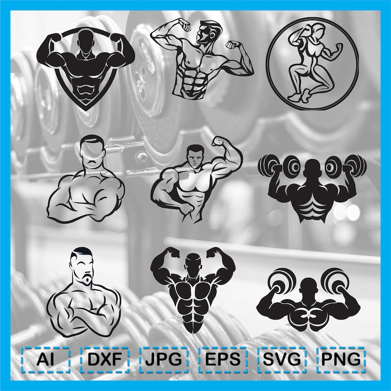 Bodybuilder Svg - Muscles Svg - Bodybuilder Bundle - Fitness Trainer ...
