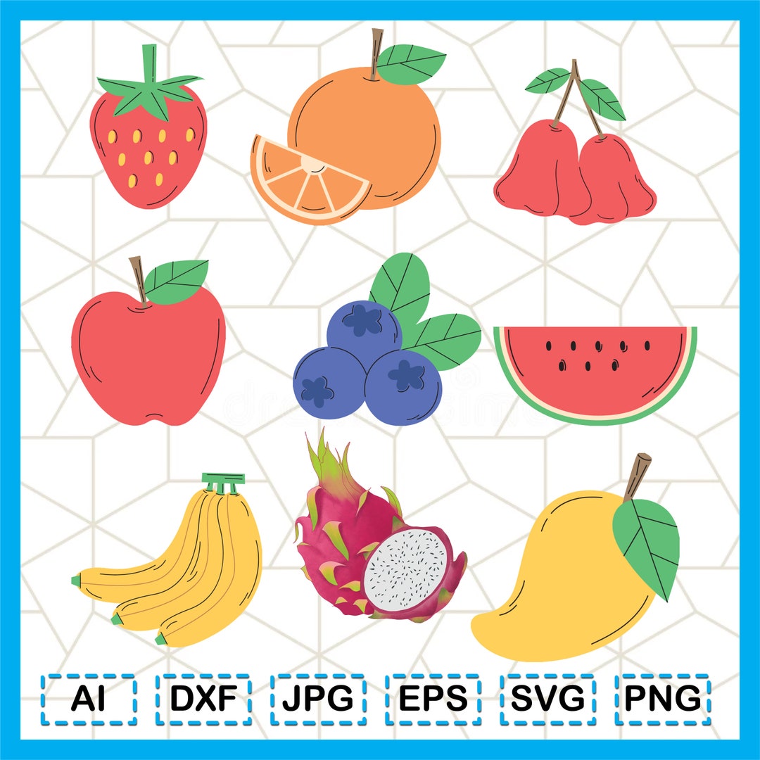 Fruit SVG Bundle / Fruits Vegies Bundle / Fruit Clipart / Realistic ...