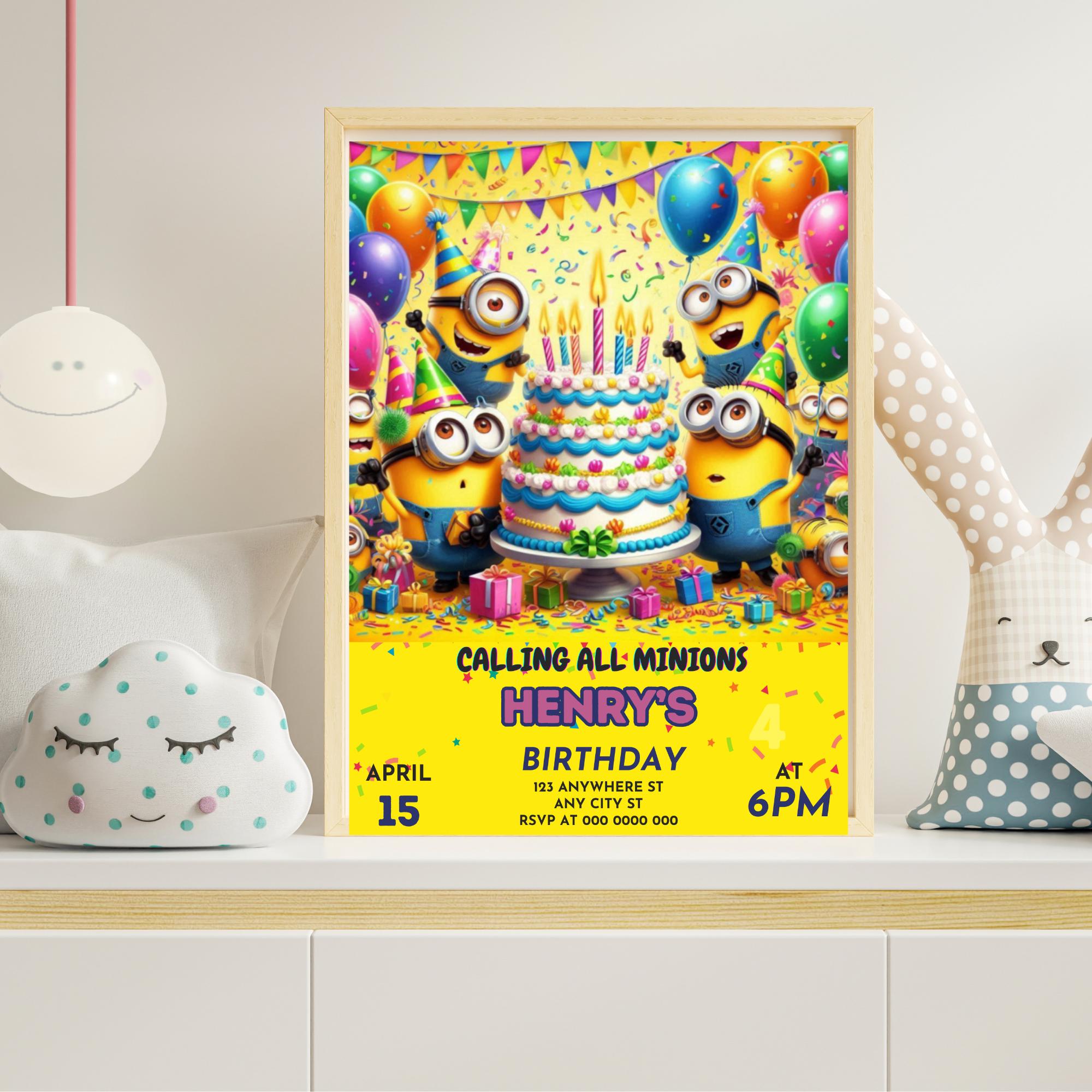 Minion's Editable Birthday Invitation / Minions Invitation / Despicable ...
