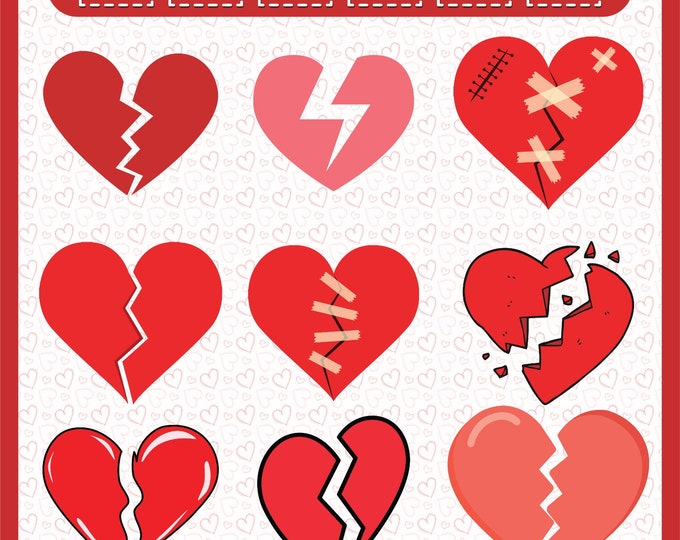 Broken Heart Clipart , Broken Heart Svg , Broken Heart Svg Bundle ...
