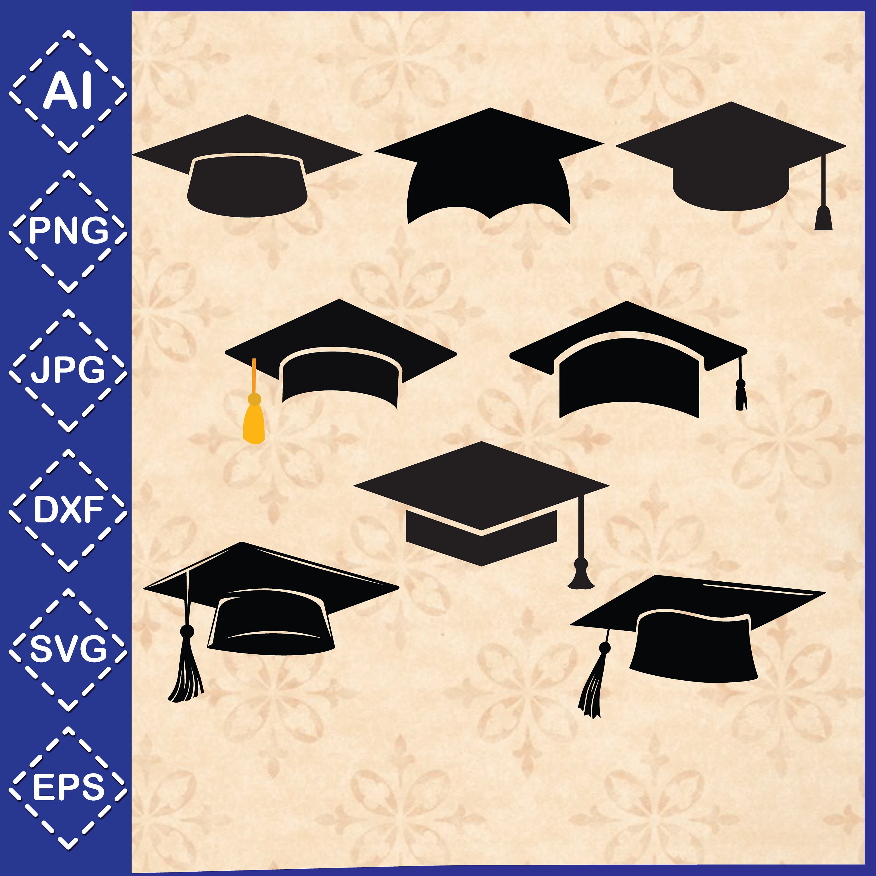 Graduation Cap Svg \ Graduation Hat Svg \ Grad Hat Svg \ Graduation Svg ...
