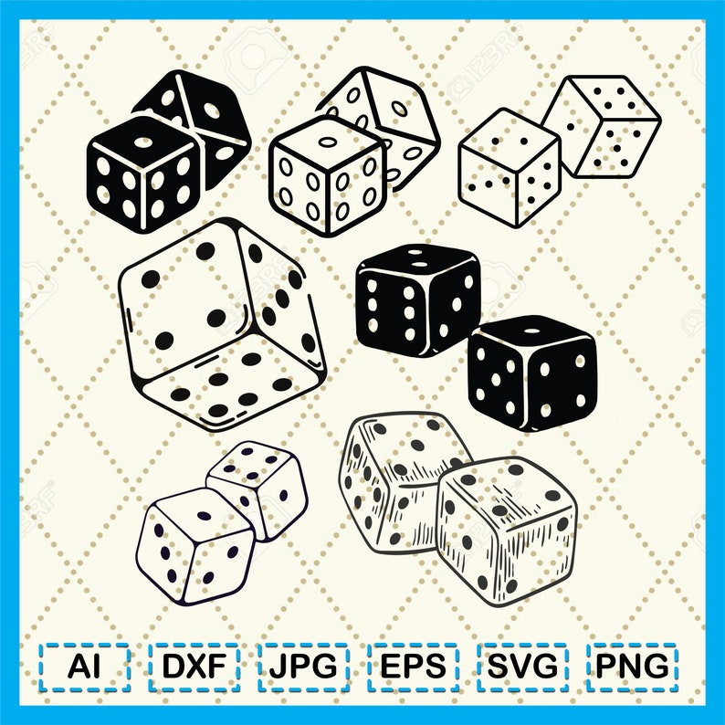 Dice Svg Dice Clipart Dice SVG Bundle Dice Cricut Dice Silhouette Dice ...