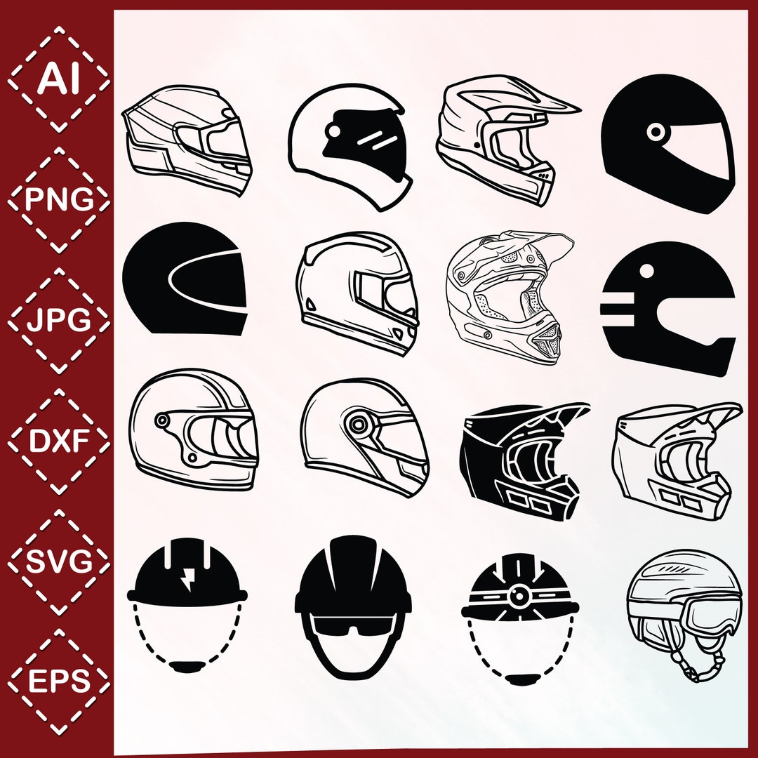 Helmet Bundle Svg \ Helmet Cut Files \ Biker Helmet Svg \ Helmet Svg ...