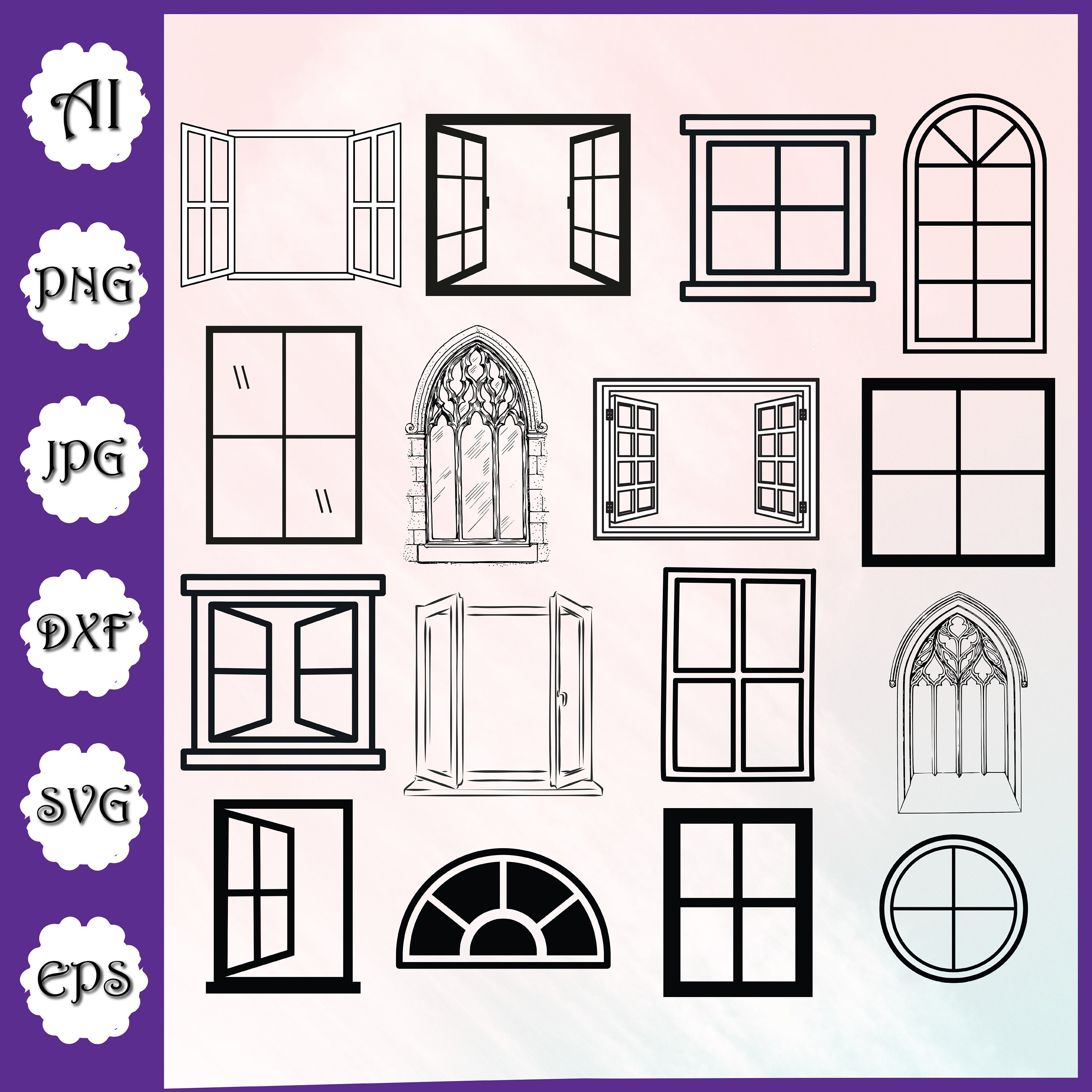 Window SVG Bundle \ Window Cut Files \ Open Window Svg \ Window SVG ...