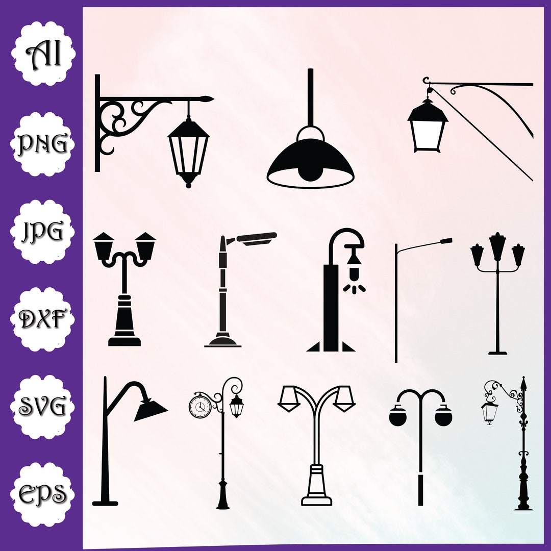 Street Light SVG Bundle \ Lights SVG \ Light Cut Files \ Porch Lights ...