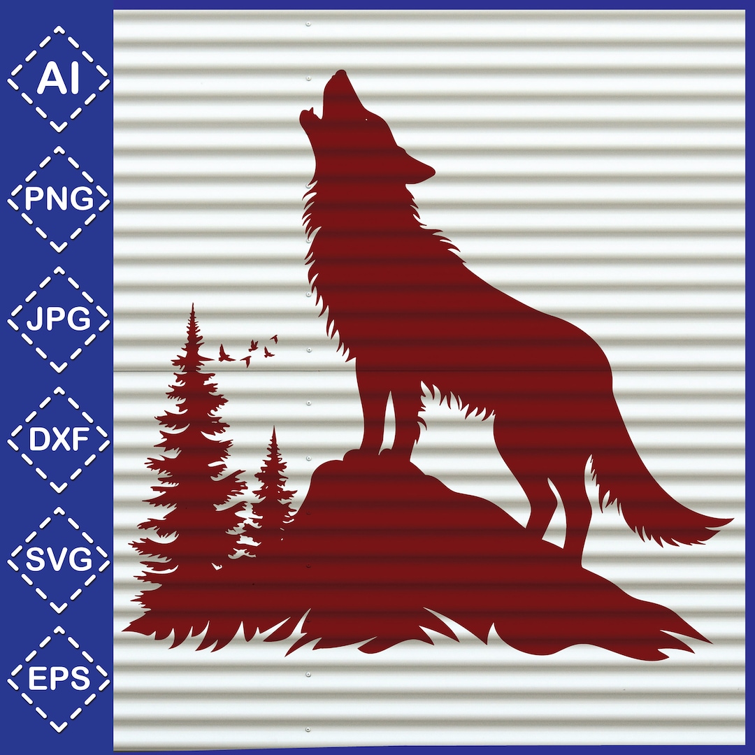 Howling Wolf Svg \ Wolf Silhouette Svg \ Mountain Wolf Svg \ Wolf Cut ...