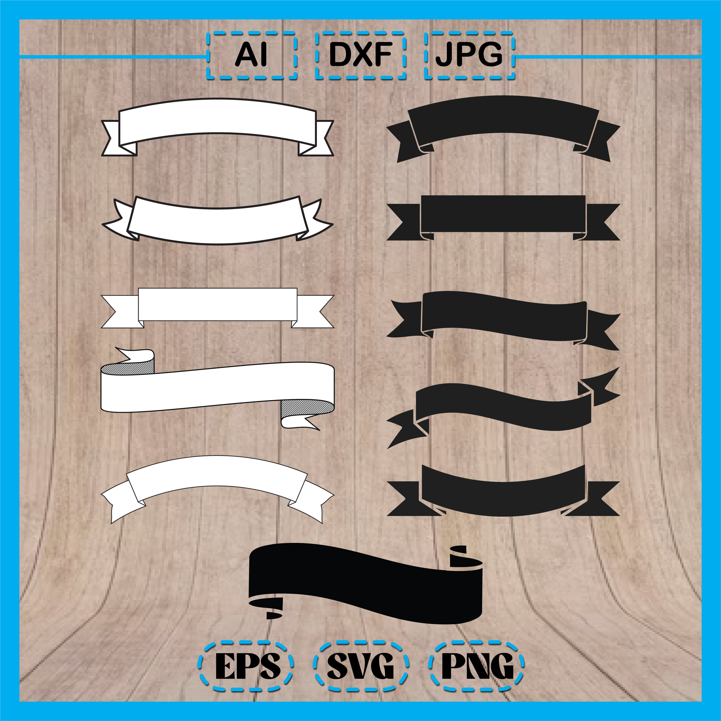 Banner Svg Bundle - Birthday Banner Svg - Banner Clipart - Ribbon ...