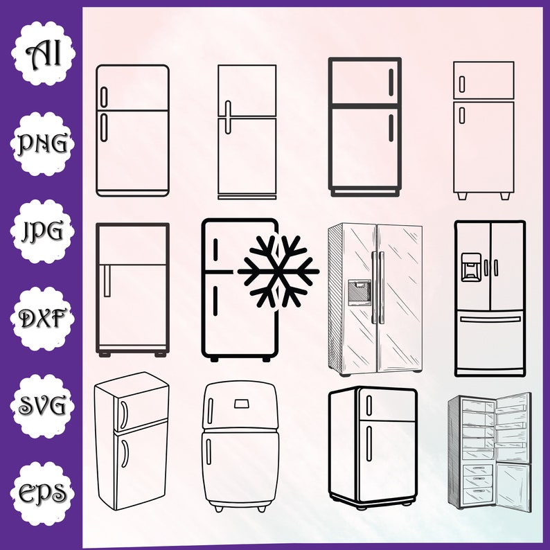 Fridge Svg Bundle \ Fridge Svg \ Fridge Clipart \ Fridge Cut Files ...