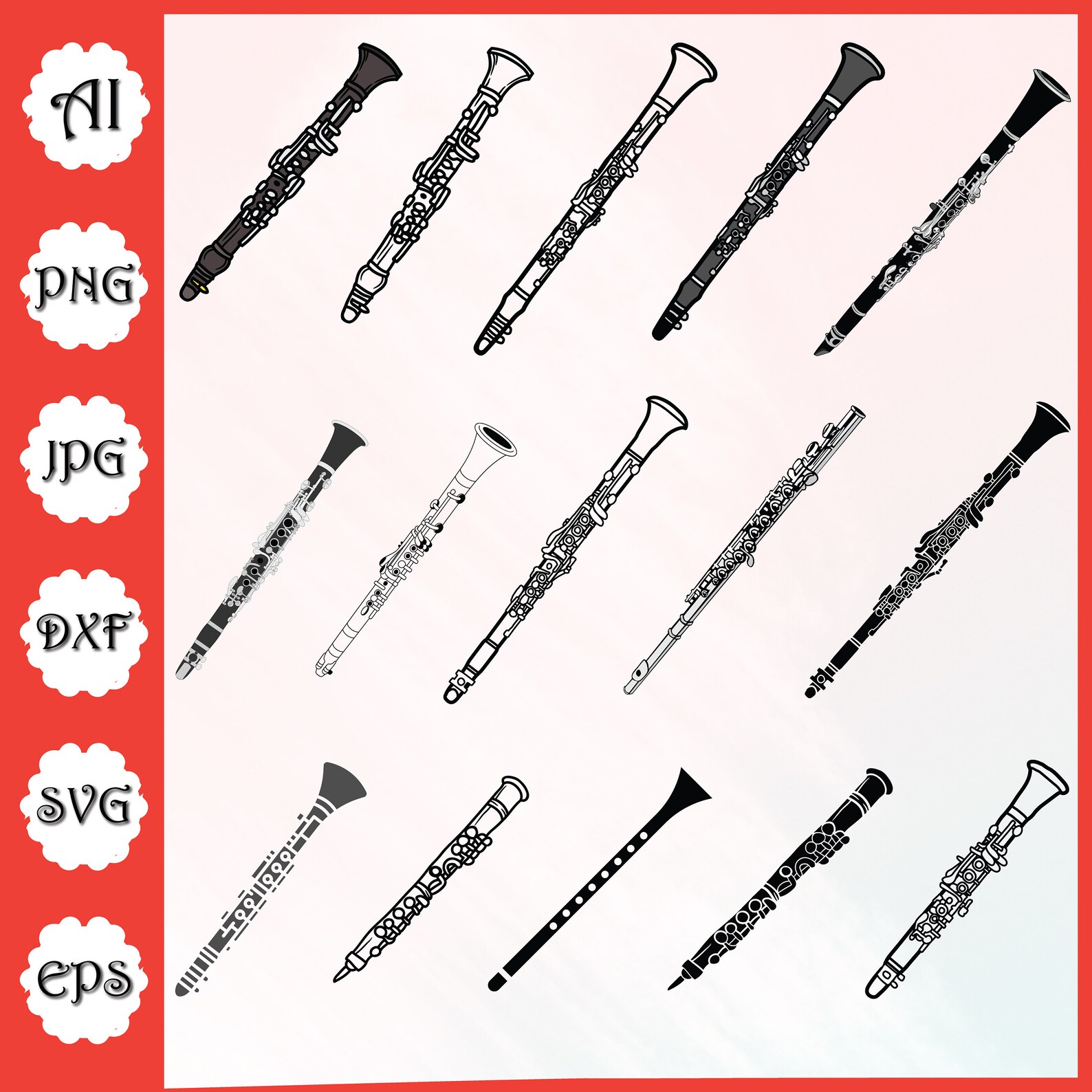 Clarinet SVG Bundle \ Clarinet SVG \ Clarinet Png \ Clarinet Clipart ...