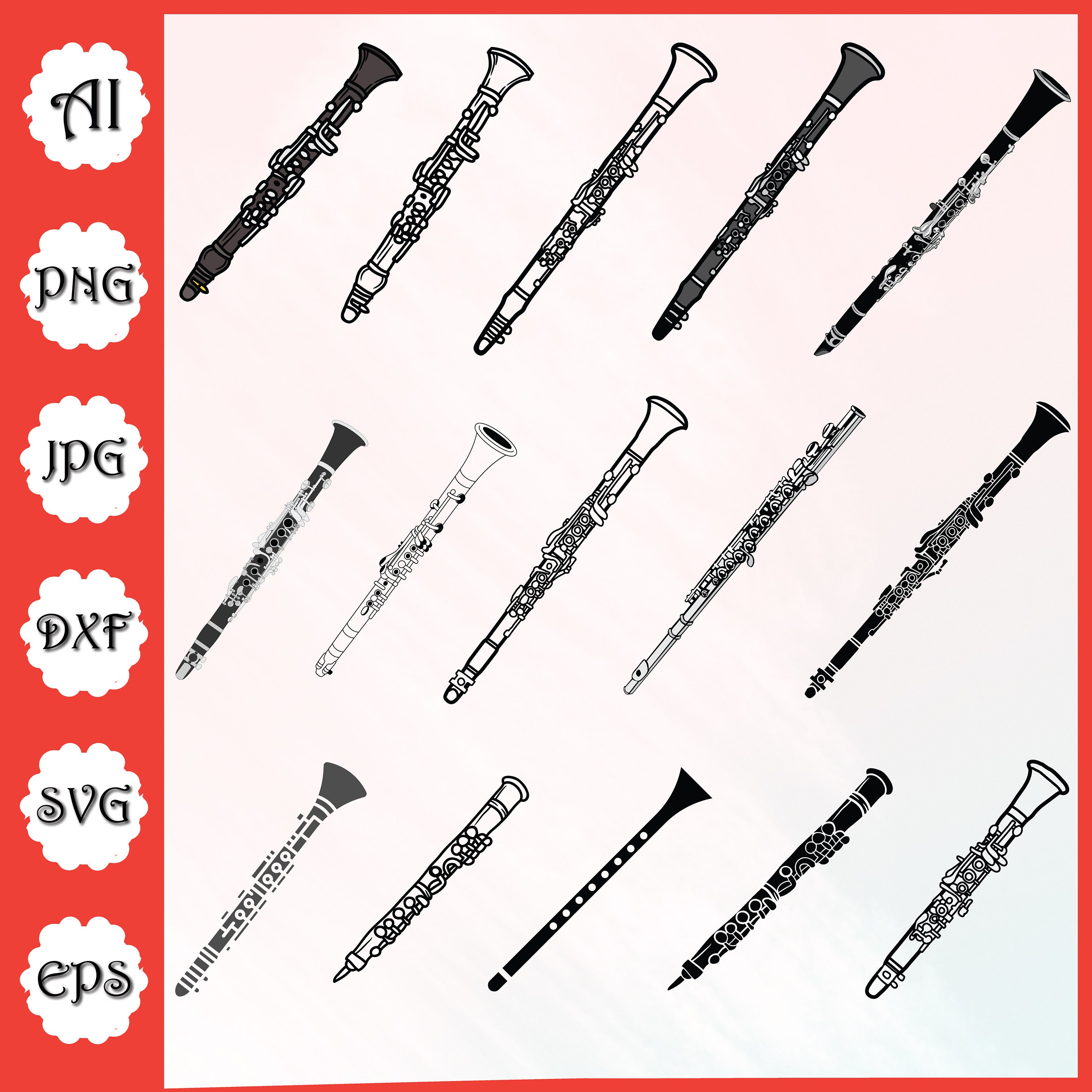 Clarinet SVG Bundle \ Clarinet SVG \ Clarinet Png \ Clarinet Clipart ...