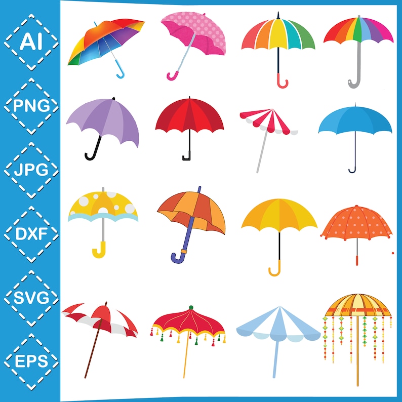 Umbrella SVG Bundle \ Umbrella Clipart \ Umbrella Cut Files \ Umbrella ...