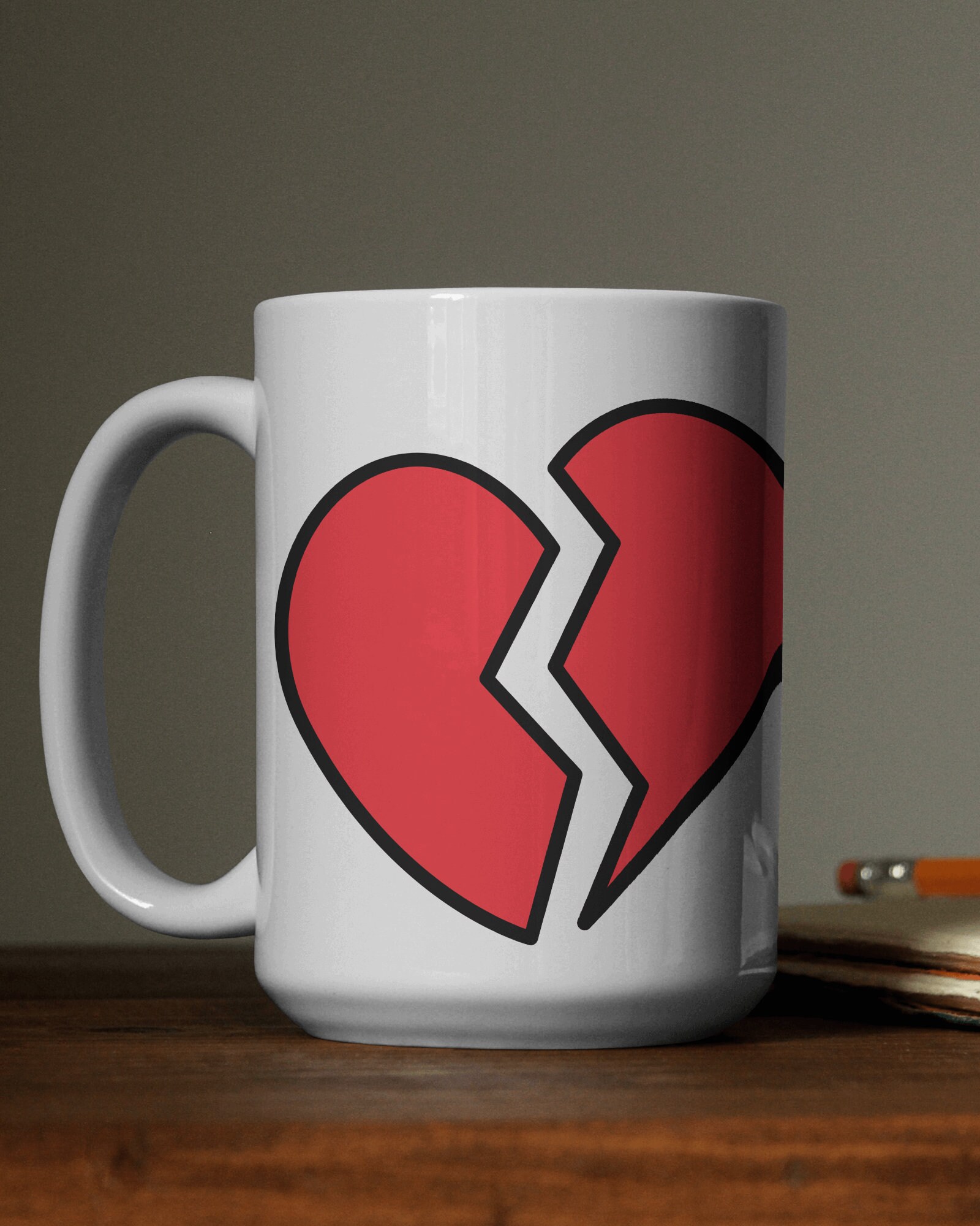 Broken Heart Svg Broken Heart Clipart Red Heart Svg Two Piece Heart ...