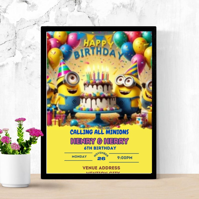 Minions Invitation / Despicable Me / Birthday Invitation / Editable ...