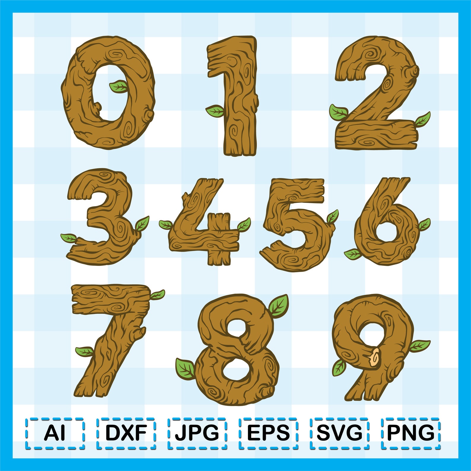 Wooden 0-9 Numbers SVG Wood Number SVG Numbers Svg Bundle Numbers ...