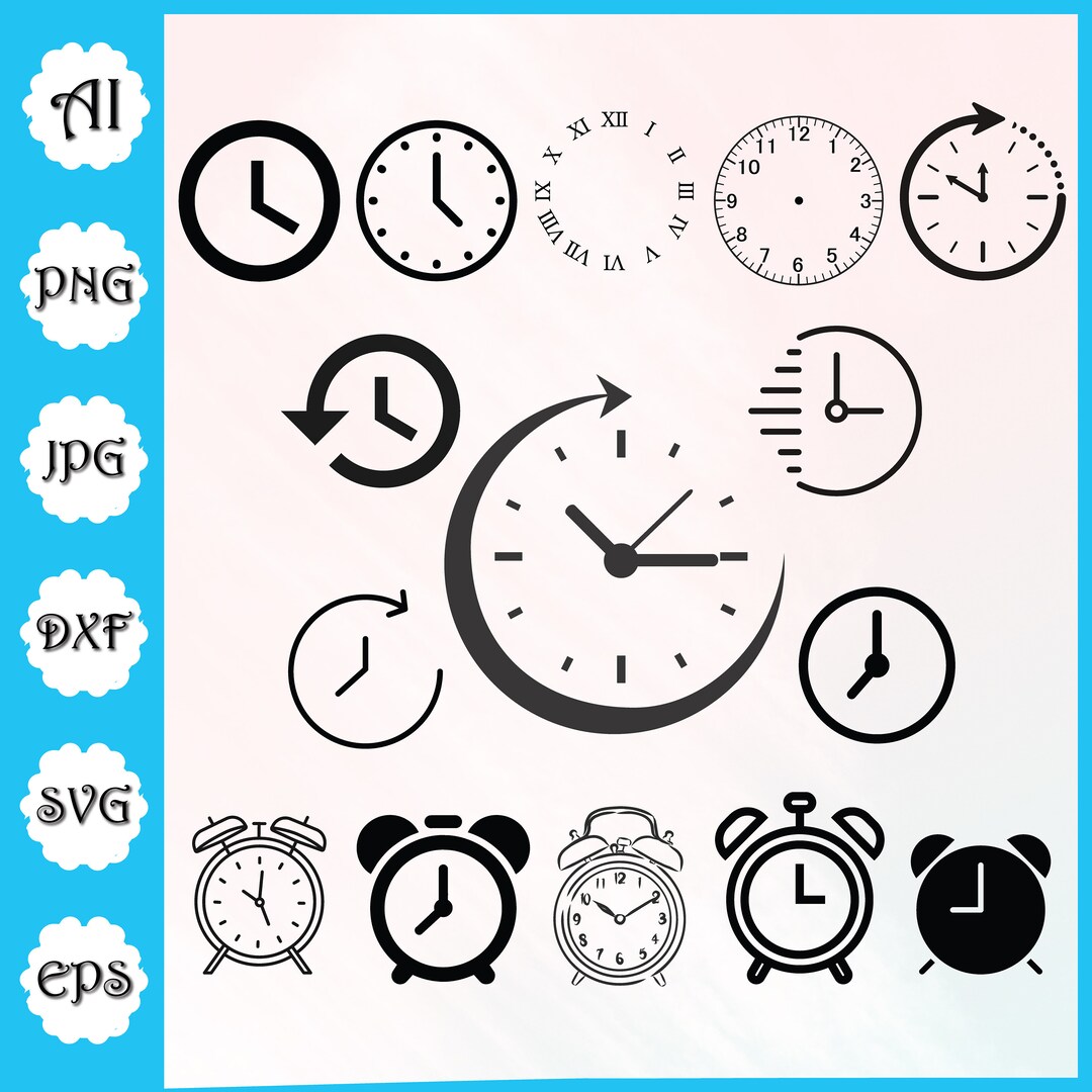 Clock Bundle Svg \ Clock Cut Files \ Clock Face Svg \ Clock Face ...
