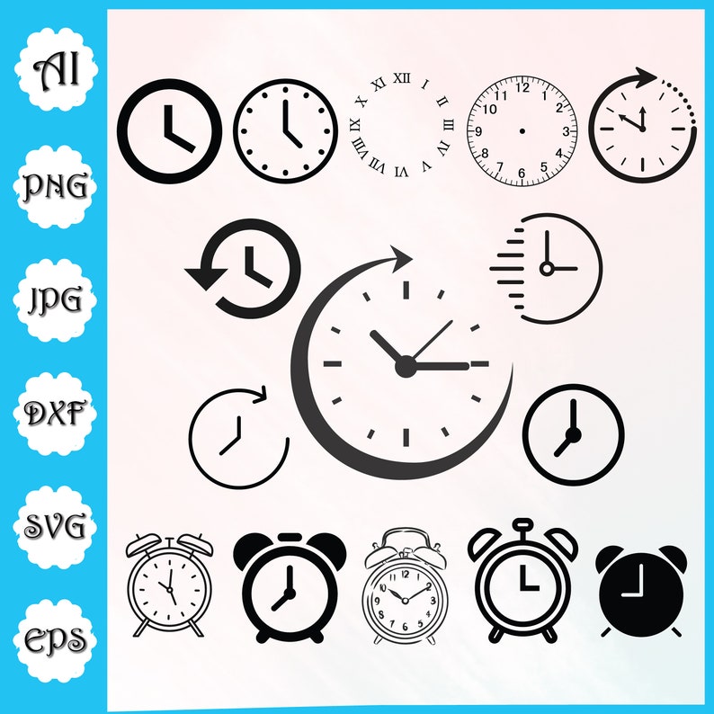 Clock Bundle Svg \ Clock Cut Files \ Clock Face Svg \ Clock Face ...