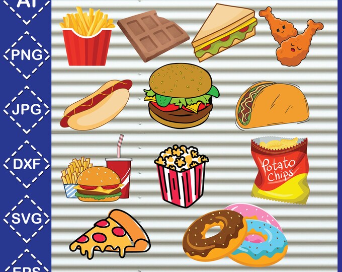 Junk Food Clipart \ Fast Food Clipart \ Fast Food SVG \ Fast Food ...
