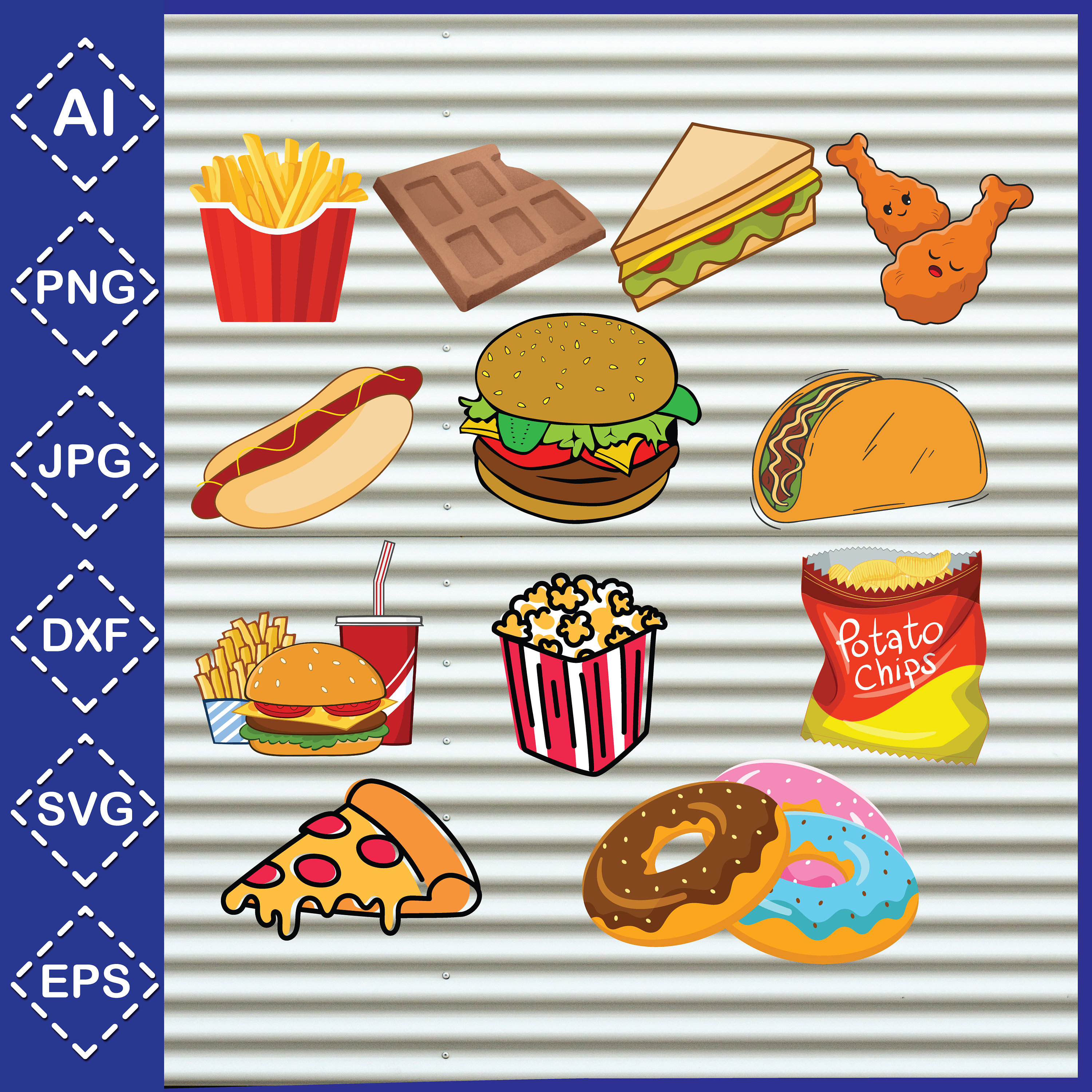 Junk Food Clipart \ Fast Food Clipart \ Fast Food SVG \ Fast Food ...