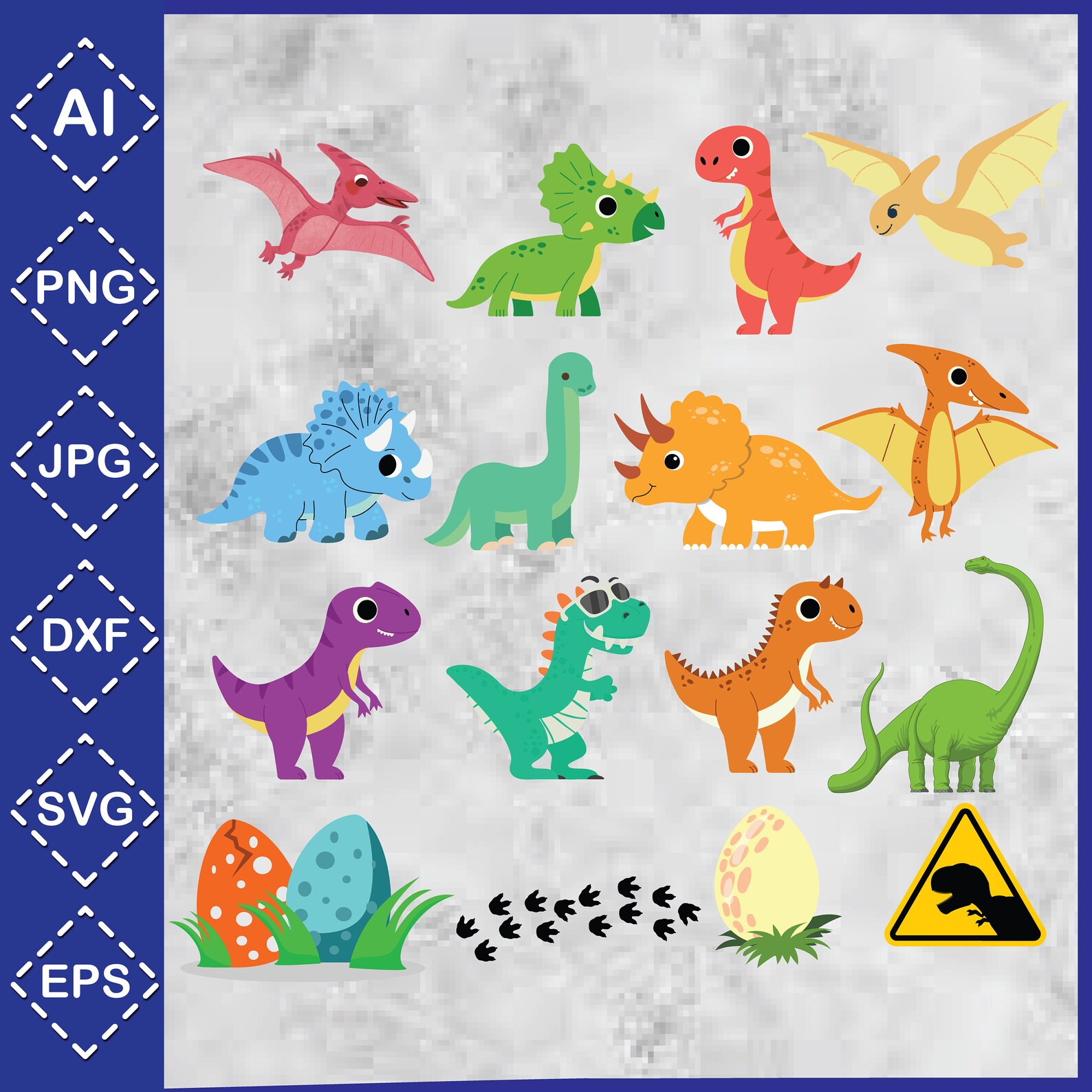 Baby Dinosaur Svg \ Dinosaur Bundle Svg \ Kids Dinosaur Svg \ Dinosaurs ...