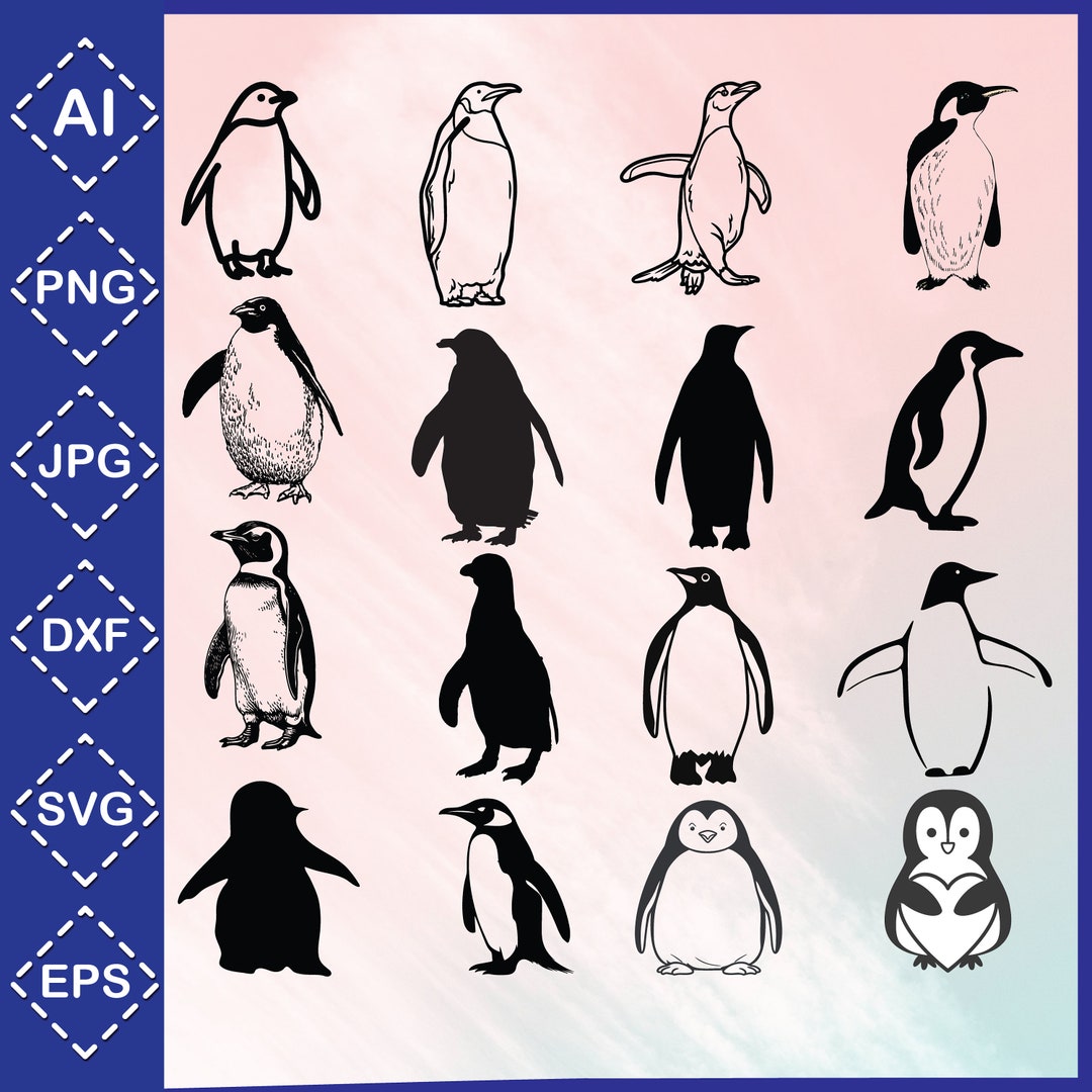 Penguin Svg Bundle \ Penguin Cut File \ Cute Penguin Svg \ Penguin Svg ...
