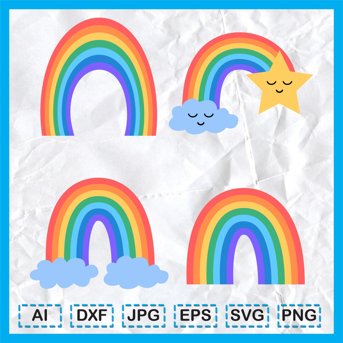 Rainbow Svg Bundle/ Rainbow Svg Rainbow Cut File/ Kids Rainbow Clipart ...
