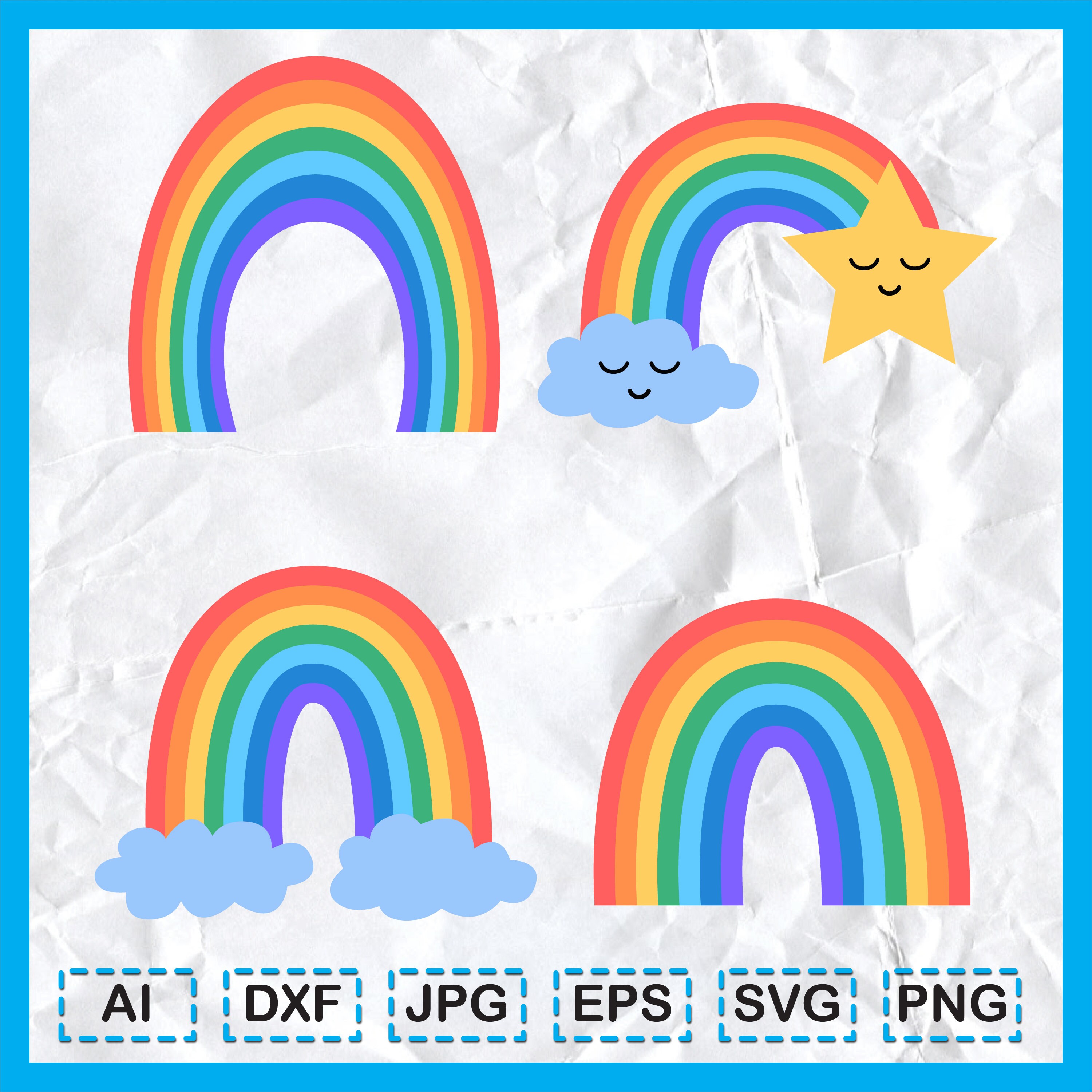 Rainbow Svg Bundle/ Rainbow Svg\ Rainbow Cut File/ Kids Rainbow Clipart ...