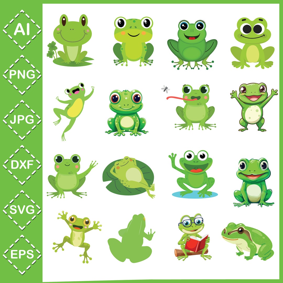 Frogs Clipart \ Baby Frogs Svg \ Funny Frog Svg \ Frog Cut File \ Cute ...