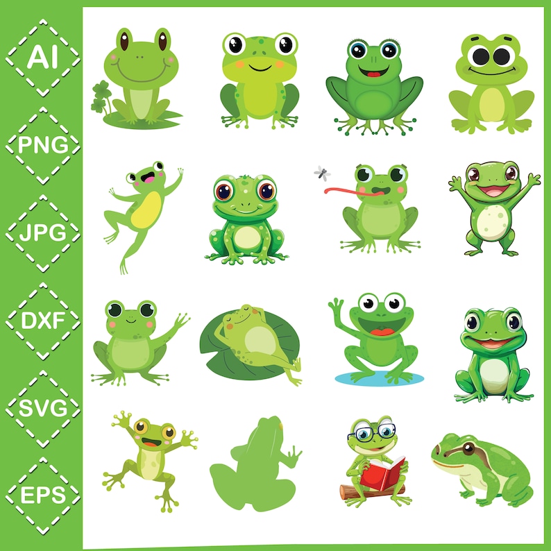 Frogs Clipart \ Baby Frogs Svg \ Funny Frog Svg \ Frog Cut File \ Cute ...