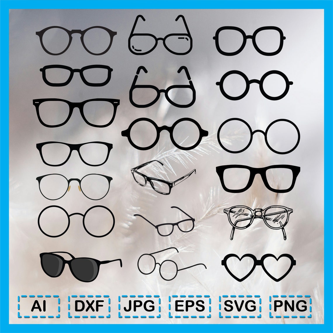 Eyeglasses Svg -glasses Svg Bundle - Eyeglasses Monogram - Glasses ...