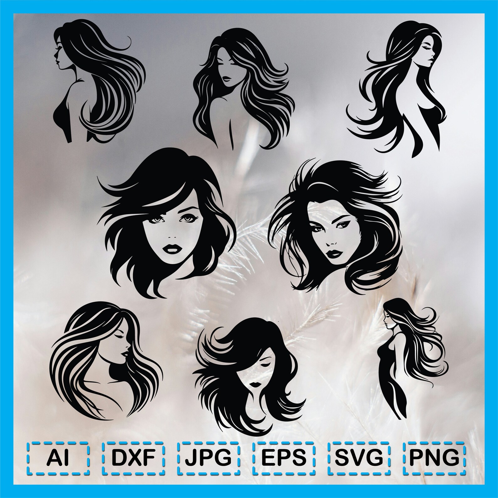 Hairdresser Svg - Hairdresser Bundle - Hair Salon Svg - Girl Hair Style ...