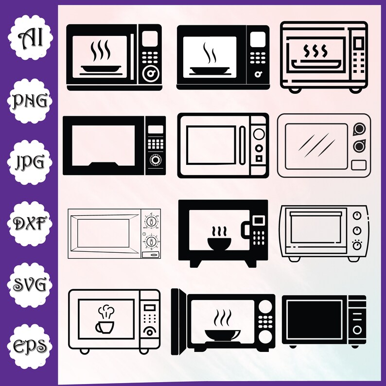 Microwave Oven SVG Bundle \ Microwave Oven Cut Files \ Microwave SVG ...