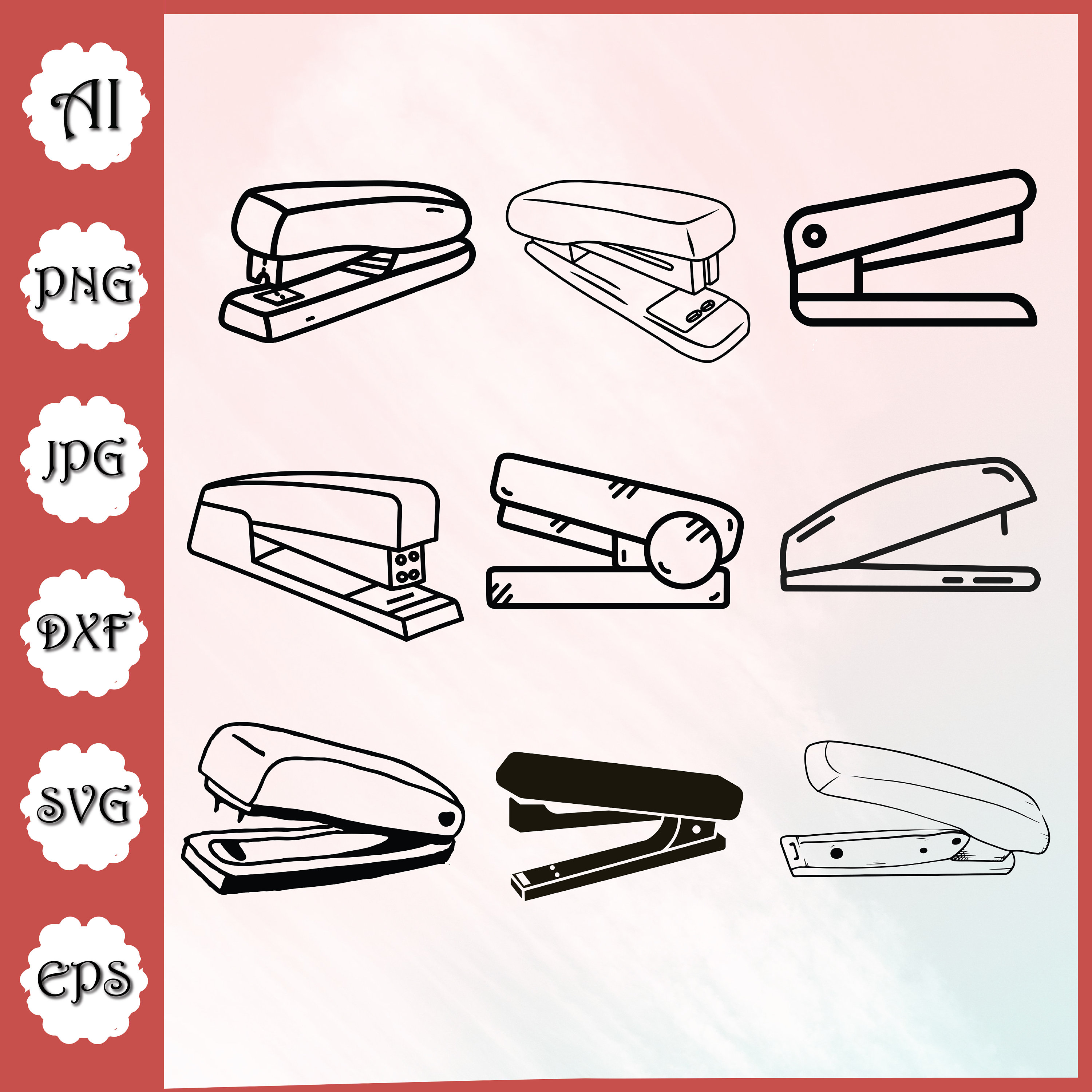 Stapler SVG Bundle \ Stapler SVG \ Stapler Clipart \ Stapler Cut Files ...