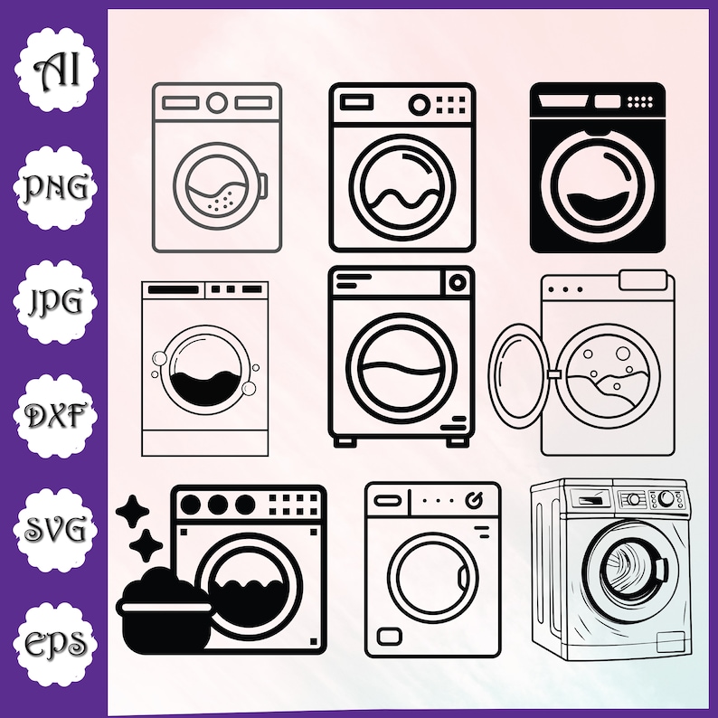 Washing Machine SVG Bundle \ Washer SVG \ Washer Clipart \ Washing ...