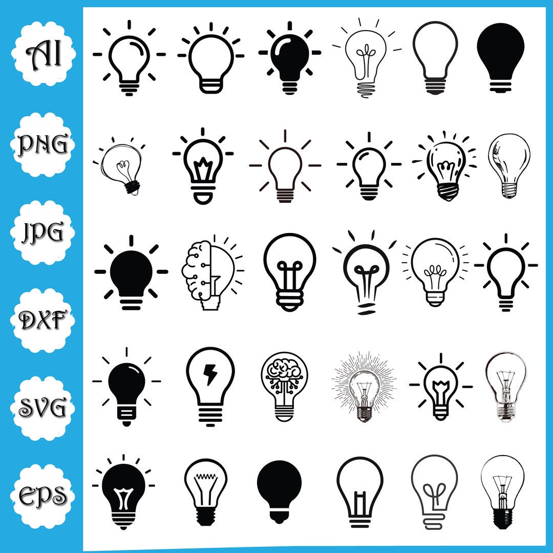 Light Bulb Svg Bundle \ Light Bulb Svg \ Light Bulb Clipart \ Light ...