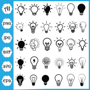 Light Bulb Svg Bundle \ Light Bulb Svg \ Light Bulb Clipart \ Light ...