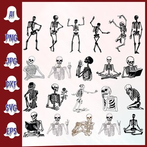 Skeleton Bundle Svg \ Skeleton Cut Files \ Skull Bundle Svg \ Skeleton ...