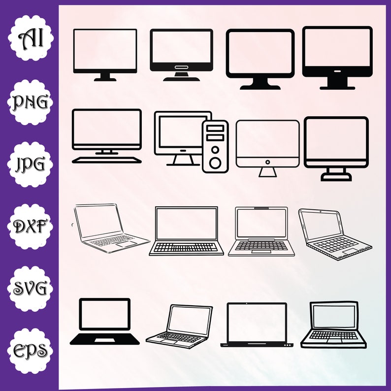 Computer SVG Bundle \ Laptop SVG \ Desktop SVG \ Moniter Svg \ Computer ...
