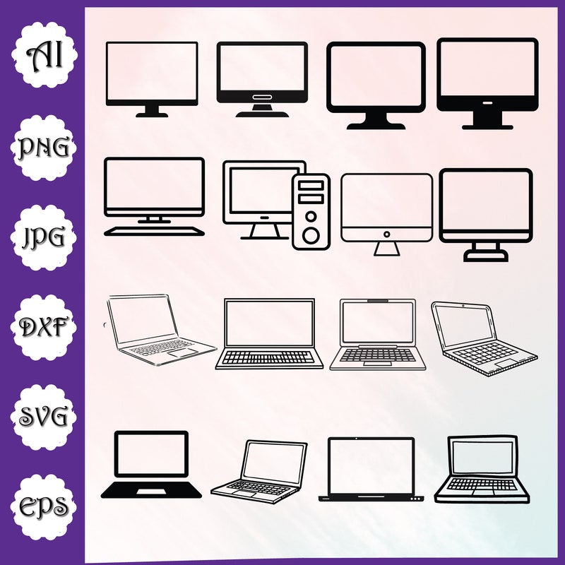 Computer Svg Clipart - Etsy