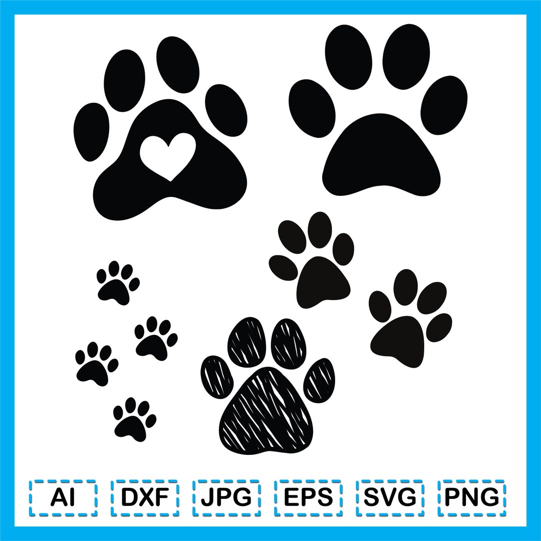 Dog Paw Svg -dog Paw Svg Bundle -cute Dog Paw SVG -dog Paw Laser Cut ...