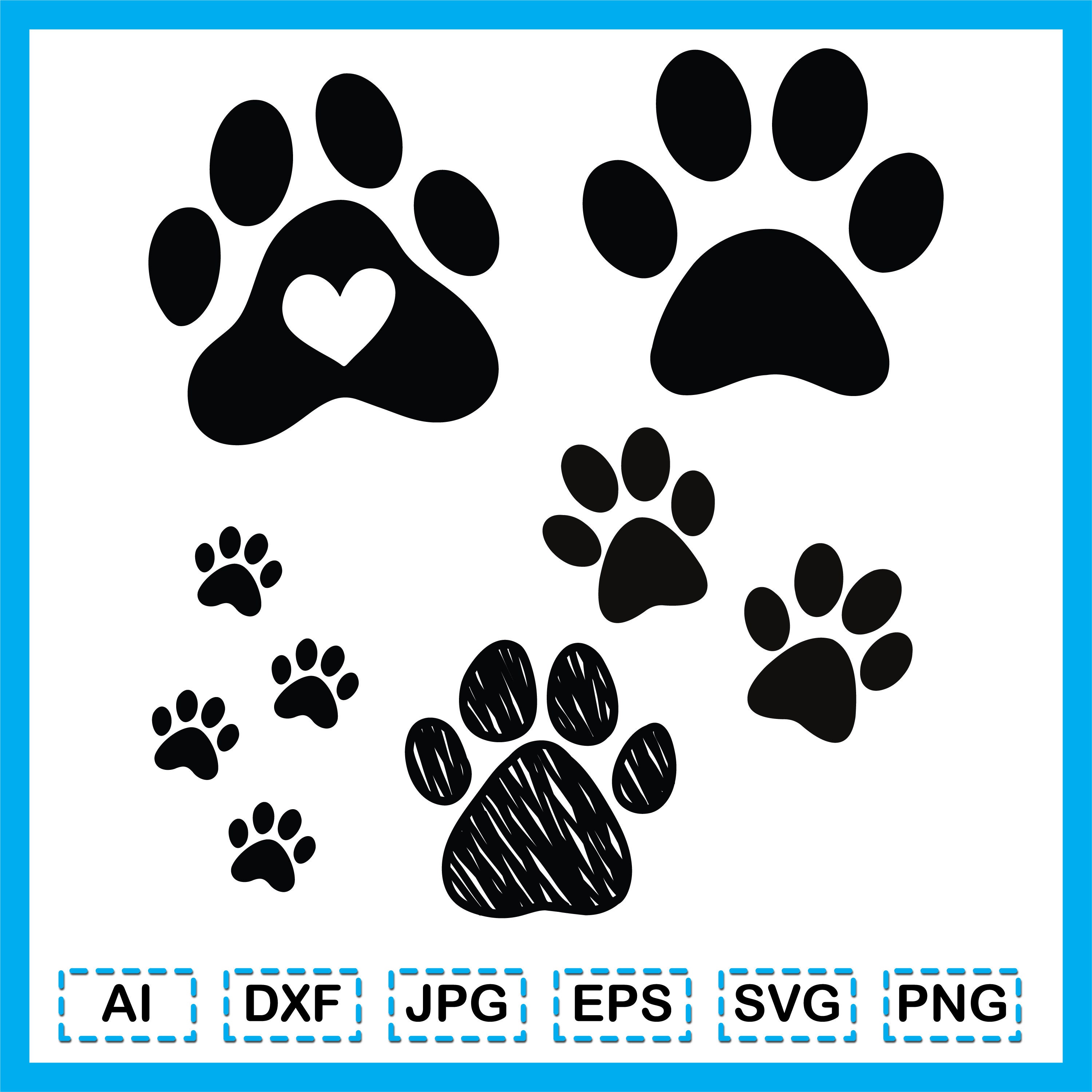 Dog Paw Svg dog Paw Svg Bundle cute Dog Paw SVG dog Paw Laser Cut-dog ...