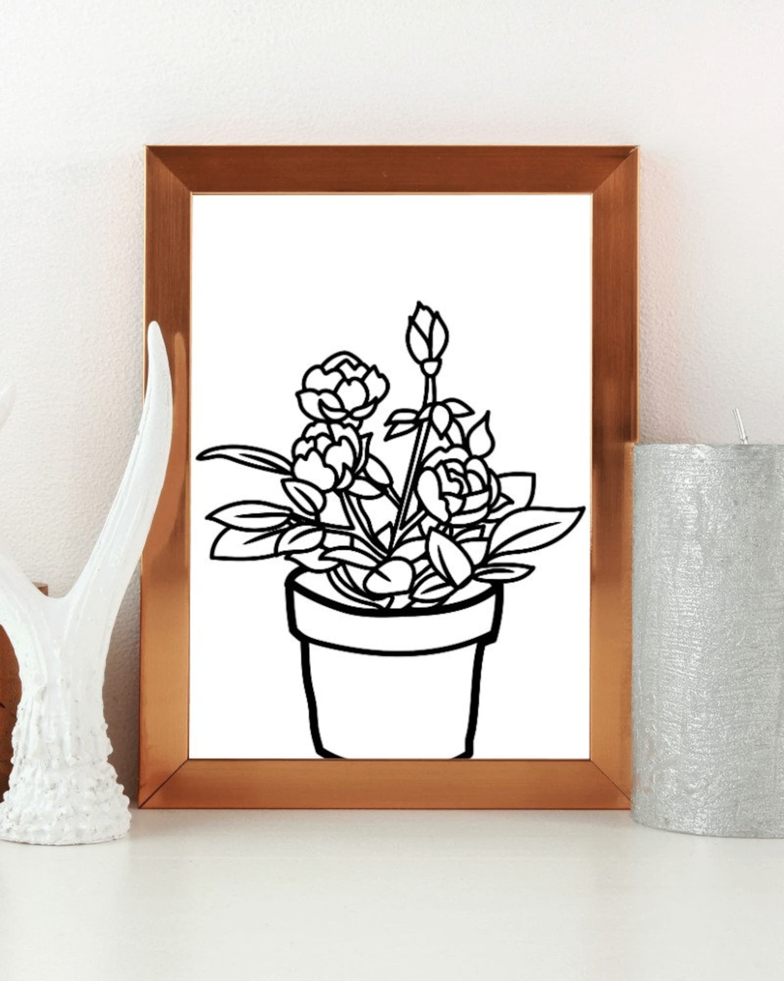 Flower With Pots SVG \ Flower Pot Clipart \ Plants in Pots Svg \ Plant ...