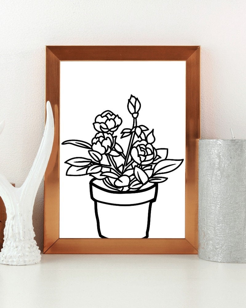 Flower With Pots SVG \ Flower Pot Clipart \ Plants in Pots Svg \ Plant ...