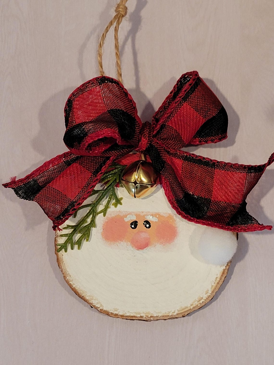 Santa Wood Slice Ornament Your Choice of Size - Etsy