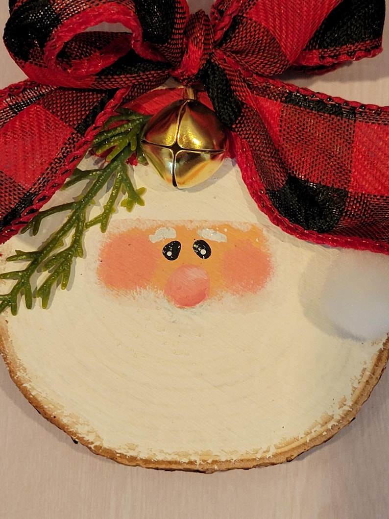 Santa Wood Slice Ornament Your Choice of Size - Etsy