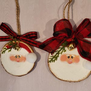 Santa Wood Slice Ornament Your Choice of Size - Etsy
