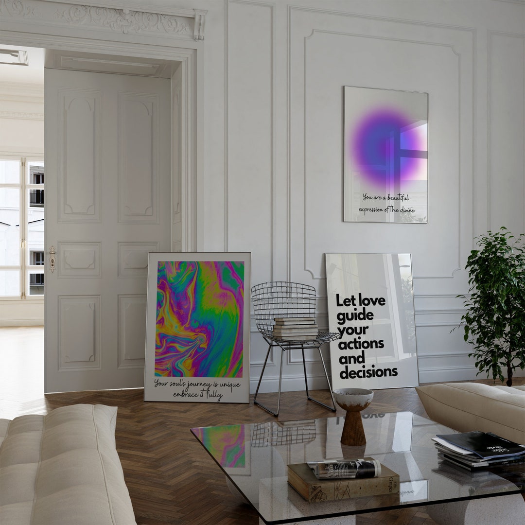 Spiritual Wall Art Prints, Set of 3 Prints, Affirmation Wall Art, Aura ...