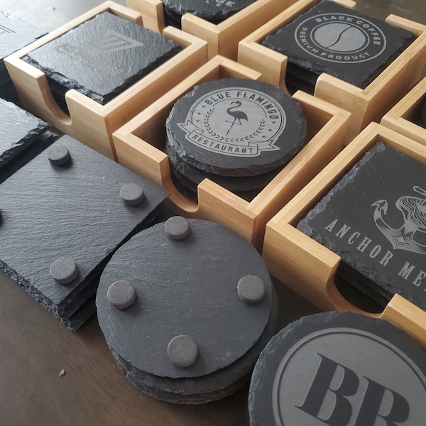 Engraved Coasters Logo - Etsy