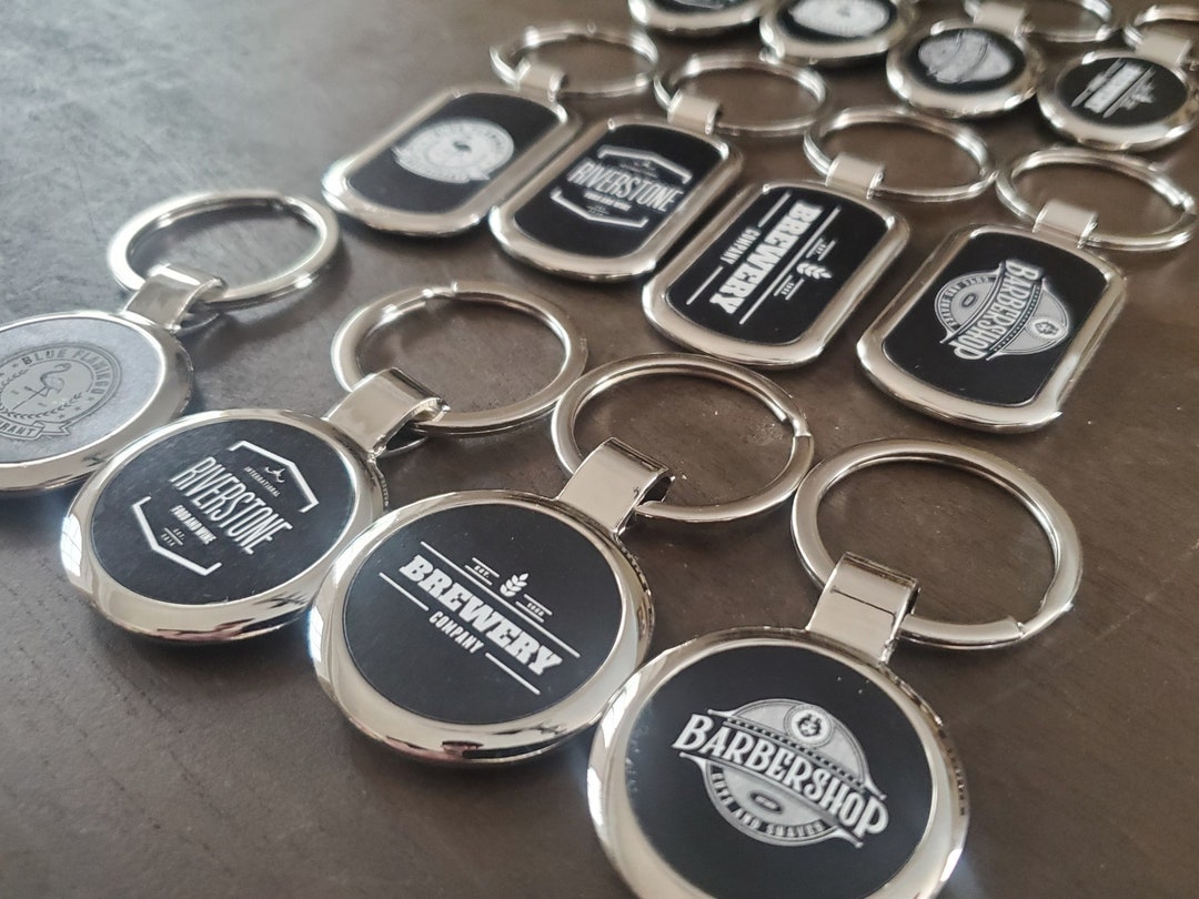 Custom Logo Metal Keychain, Engraved / Etched Keychain With Your Logo ...